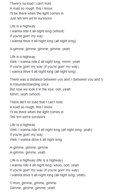 Exploring the Journey of "Life is a Highway Lyrics: A Roadmap to ...